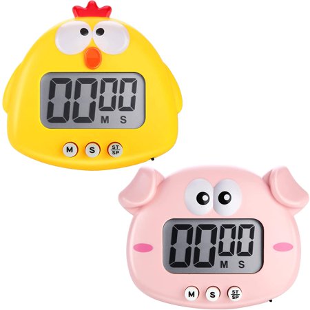 2 Pieces Cute Kitchen Timer Magnetic Animal Digital Countdown Timer ...