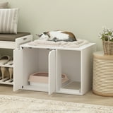 Furinno Peli Small Litter Box Enclosure, Solid White - Wooden Cat ...