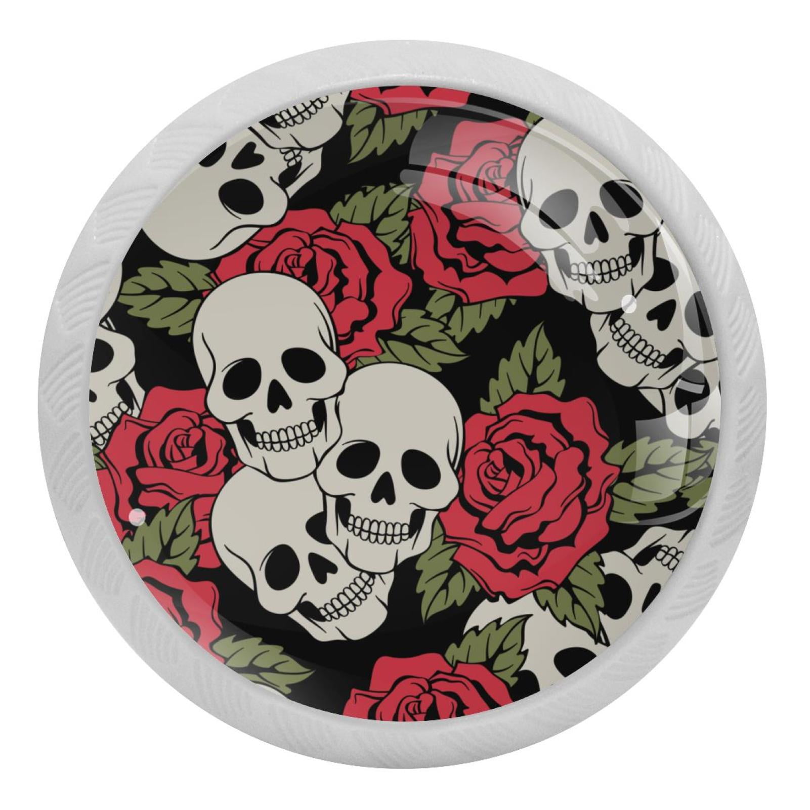 4PCS Round Skull Cabinet Fluorescence Knob Glowing in the Dark ...
