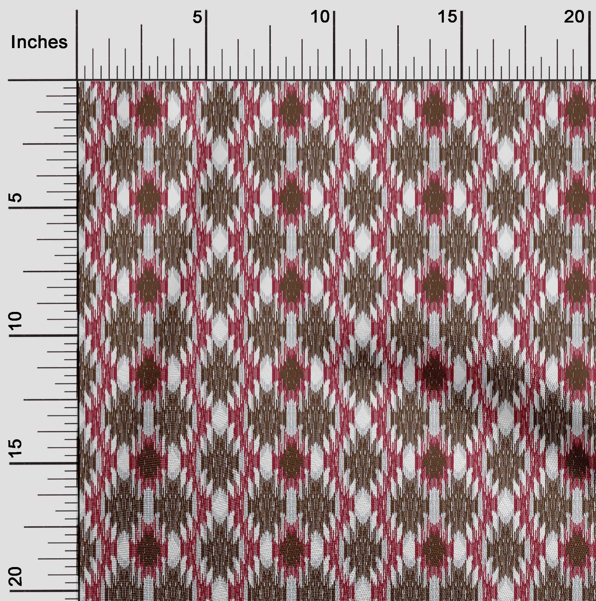 oneOone Silk Tabby Fabric Aztec Ikat Print Fabric By The Yard 42 Inch ...