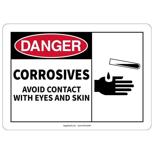OSHA DANGER SAFETY SIGN CORROSIVES AVOID CONTACT WITH EYES AND SKIN ...