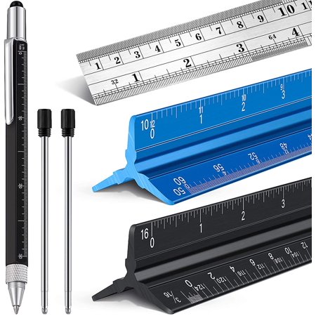 12 Inch Architectural and Engineering Scale Ruler Set, Aluminum ...