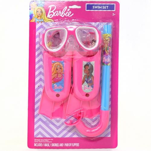 Barbie Kids Swim Set - Mask, Snorkel, Flipper 3PC Set - Walmart.com