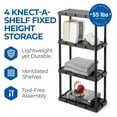 4 Tier Knect-A-Shelf Solid Light Duty Storage Unit Organizer Shelving ...