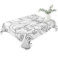 Abstract Style Table Cloth Waterproof Tablecloths, Face Line Modern ...
