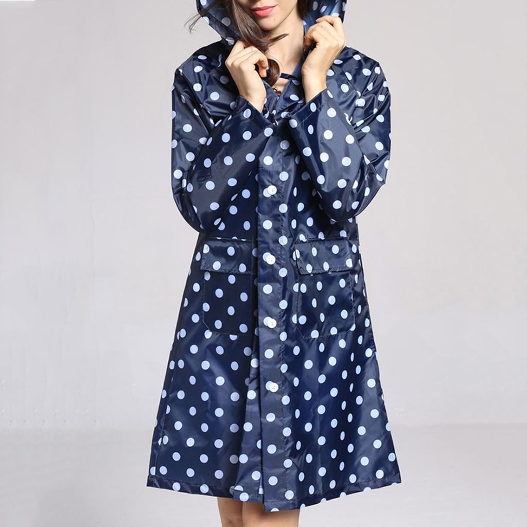 Women's Lightweight Raincoat Hooded Waterproof Outdoor Long Jacket w ...