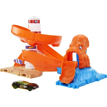 Hot Wheels City Ultimate Octo Car Wash Playset & 1 Color Reveal Toy Car ...