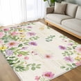 6x9 Area Rugs, Pink Purple Flower Non-Skid Rubber Backing Large ...