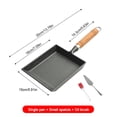 Btidfty Iron Egg Pan Wood Handle Square Frying Pan Non Scald Japanese ...