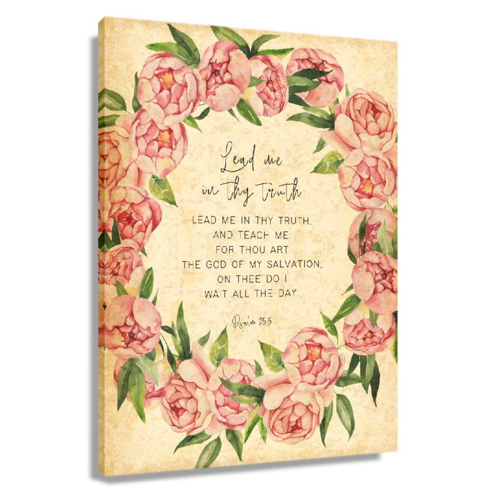 Bible Verse Wall Art Bible Floral Wall Art Psalm 25 5 Prints Painting ...