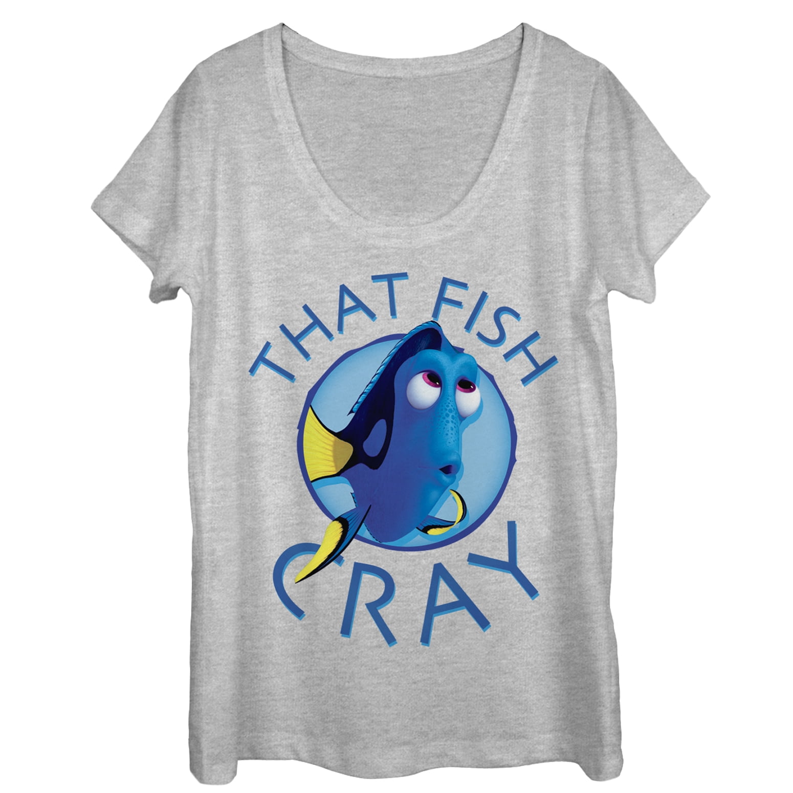 Women's Finding Dory That Fish Cray Scoop Neck Athletic Heather Medium ...