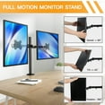 "Dual Vertical Bracket Desk Mount for 13-27"" Screens, Heavy Duty Fully ...
