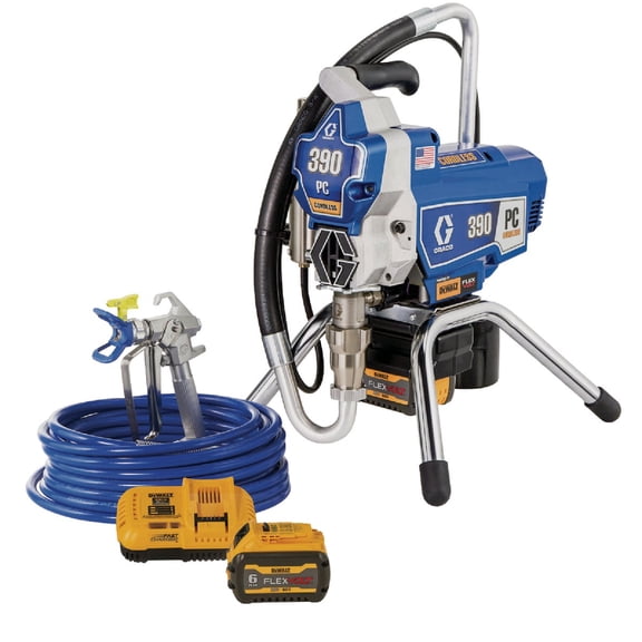 Graco 390 PC Stand Airless Paint Sprayer with Spray Tips and Battery ...