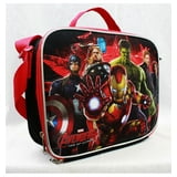 Marvel Avengers Kids Lunch Box - Superhero Adjustable Strap Bag, Black ...