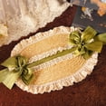 Exquisite Flat Top Hat Lace Flower Ribbon Bonnet Hat All-match Handmade ...