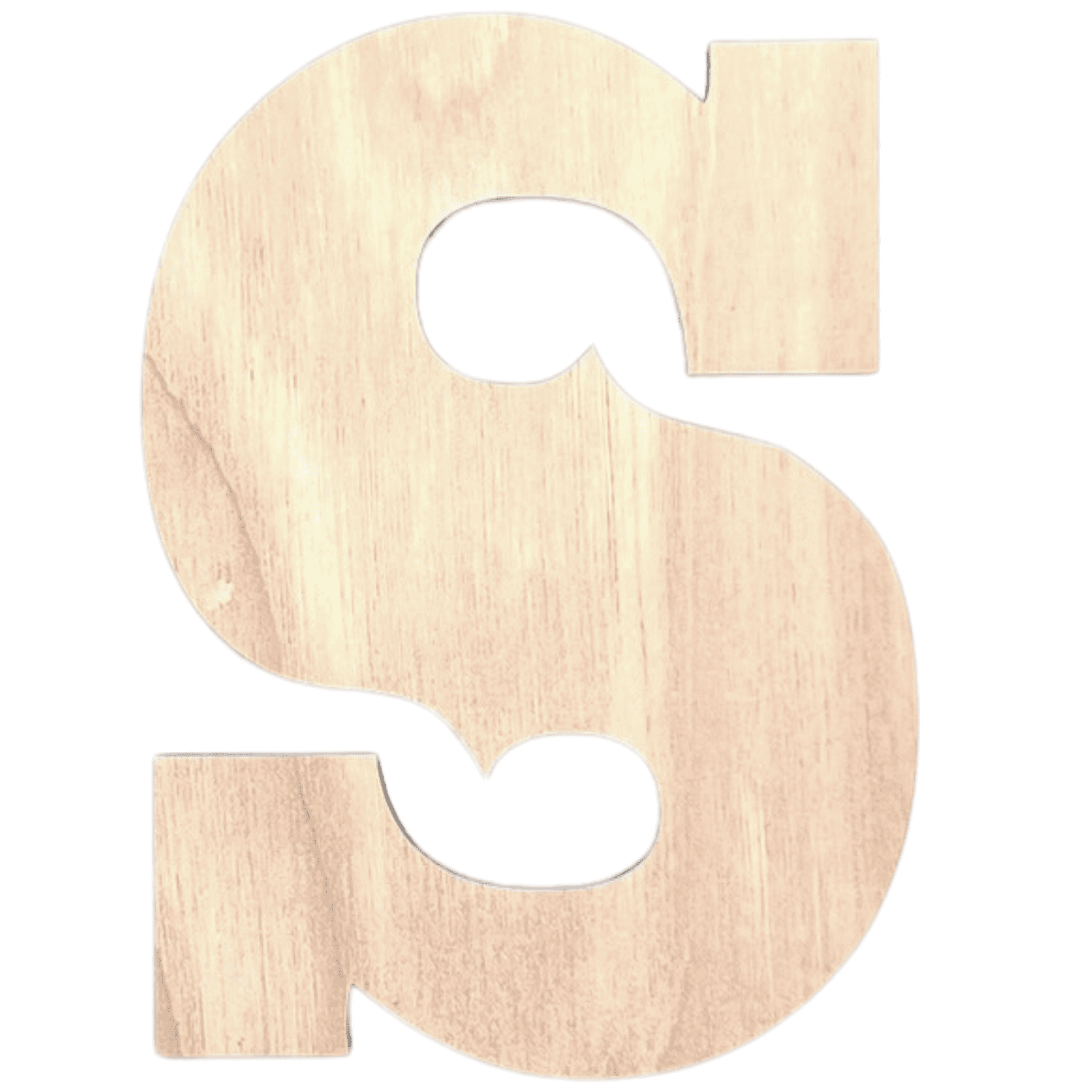 Krafty Supply 3" Tall Western Block - Birch Letter S | 1/4" Thick Birch ...