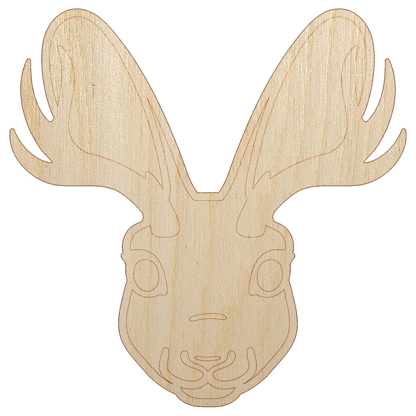 Jackalope Head Mythical Animal Jackrabbit Antelope Wood Shape ...
