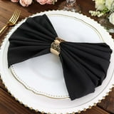 Efavormart 5 Pack | Black 200 GSM Premium Polyester Dinner Napkins ...
