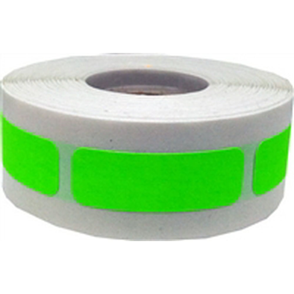 Fluorescent Green Rectangle Stickers, 0.5 x 1.5 Inches in Size, 500 ...