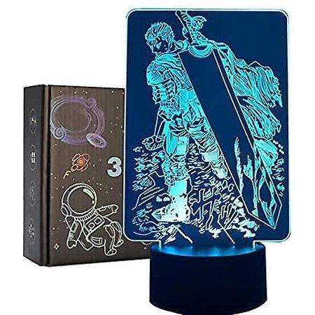 Berserk Guts 3d Led Lamp Anime Night Light 7-color Touch Adjustment Is ...