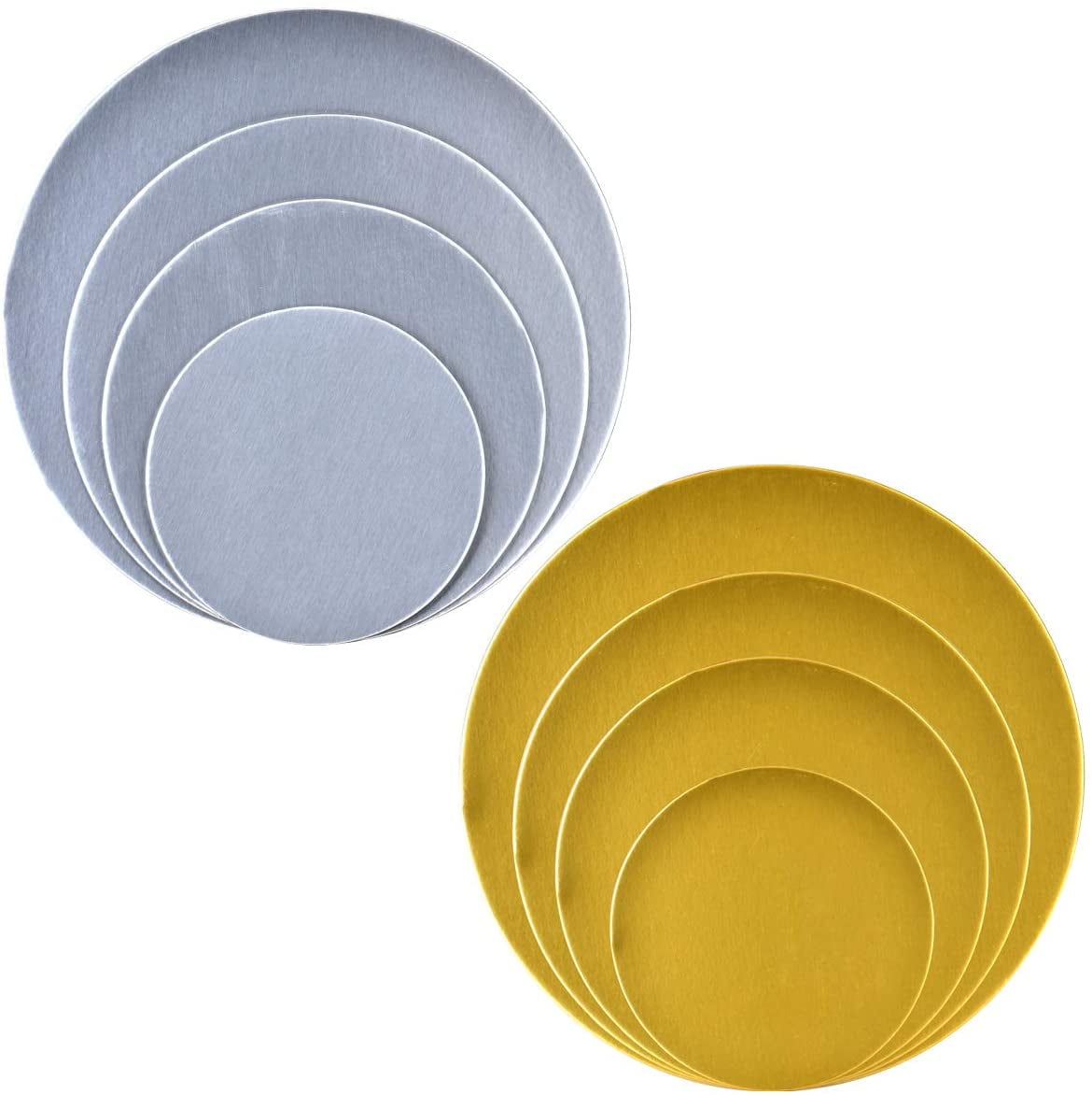 Cake Board, 8 Cake Board Sets, Cake Decoration, Silver / Gold, 16cm ...