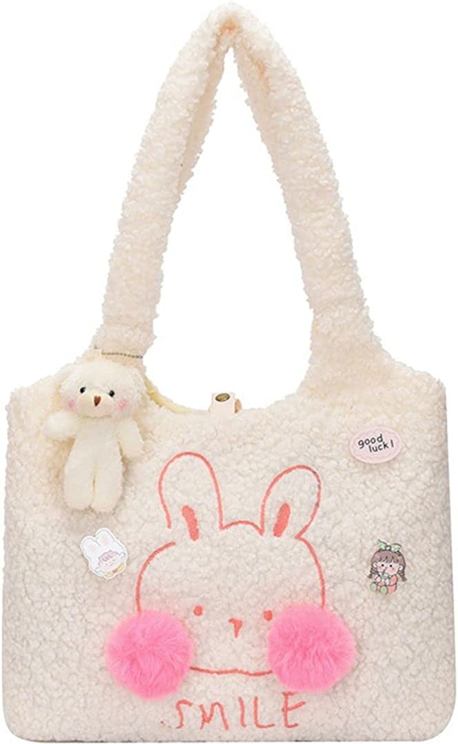 YOUI-GIFTS Plush Clutch Handbag Faux Fur Tote Bag Fluffy Shoulder Bag ...