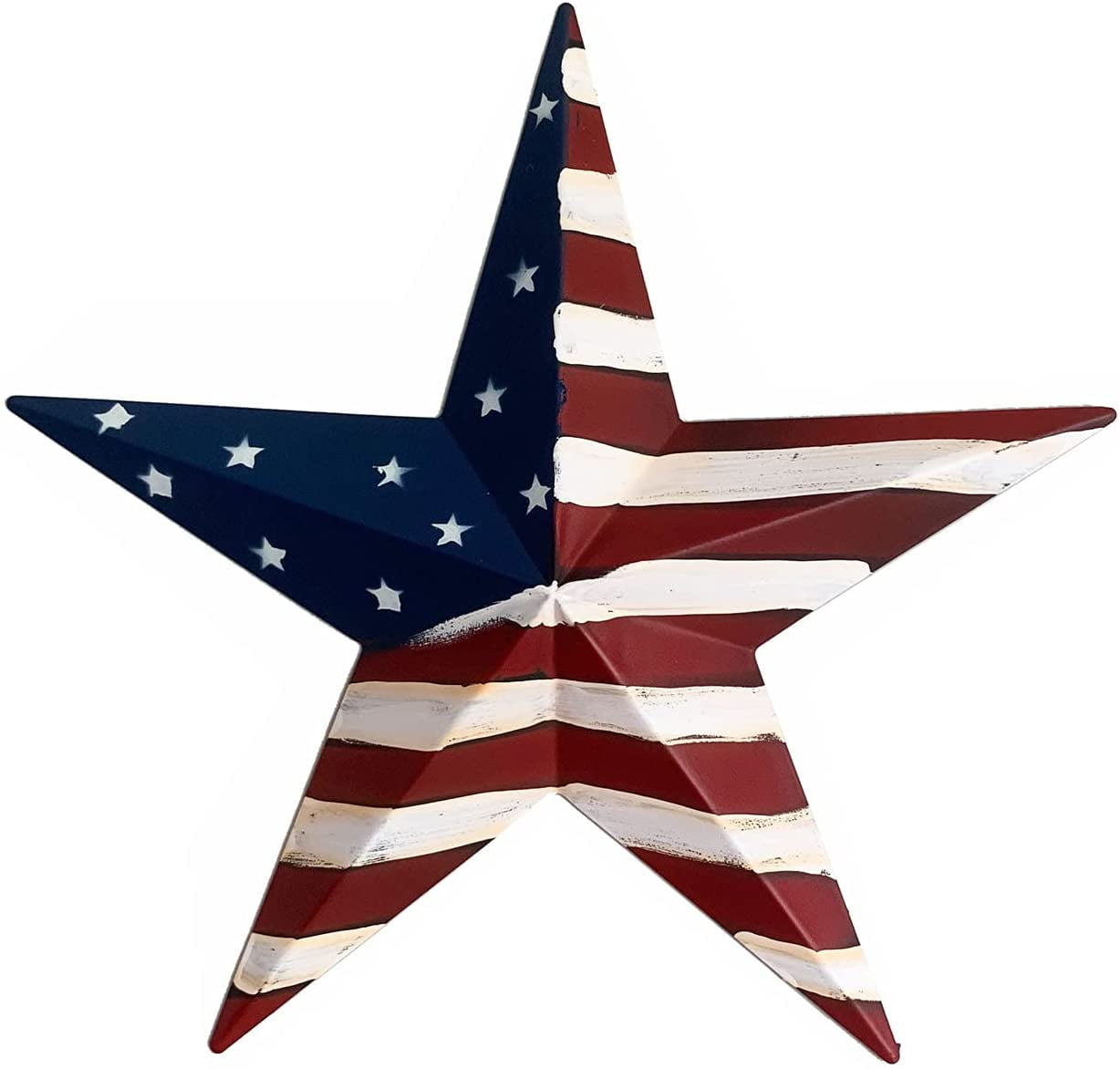 Metal American Flag Barn Star Decor Patriotic Mounted 3D Wall Art July ...