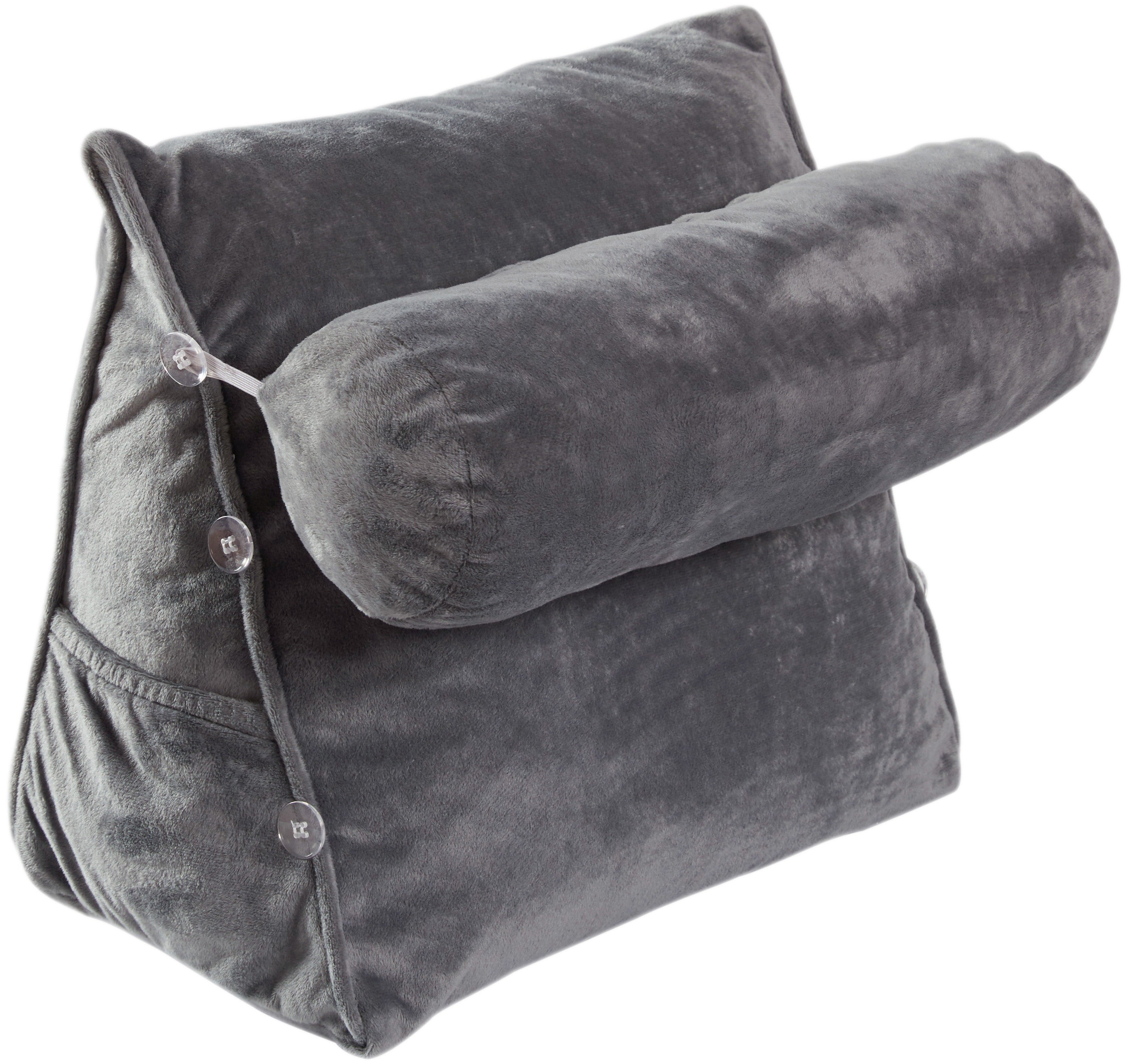 Cheer Collection Wedge Pillow with Detachable Bolster, Gray - Walmart.com