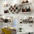 White Wall Mounted Hanging Glass Cabinet Wine Bottle Display Rack ...