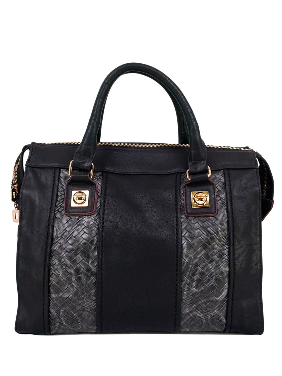 Premium Black Office Style Satchel Top Handle Bag Handbag - Walmart.com