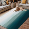 Abstract Art Outdoor Rug, Green White Gradient Watercolor Non-Slip Area ...