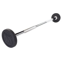 Titan Fitness 60 LB Rubber Straight Fixed Barbell, Pre-Loaded Weight ...