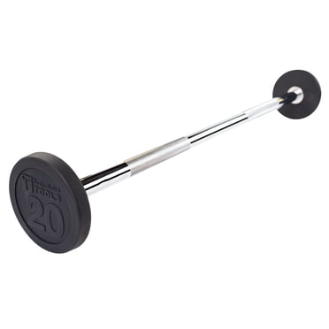Titan Fitness 60 LB Rubber Straight Fixed Barbell, Pre-Loaded Weight ...