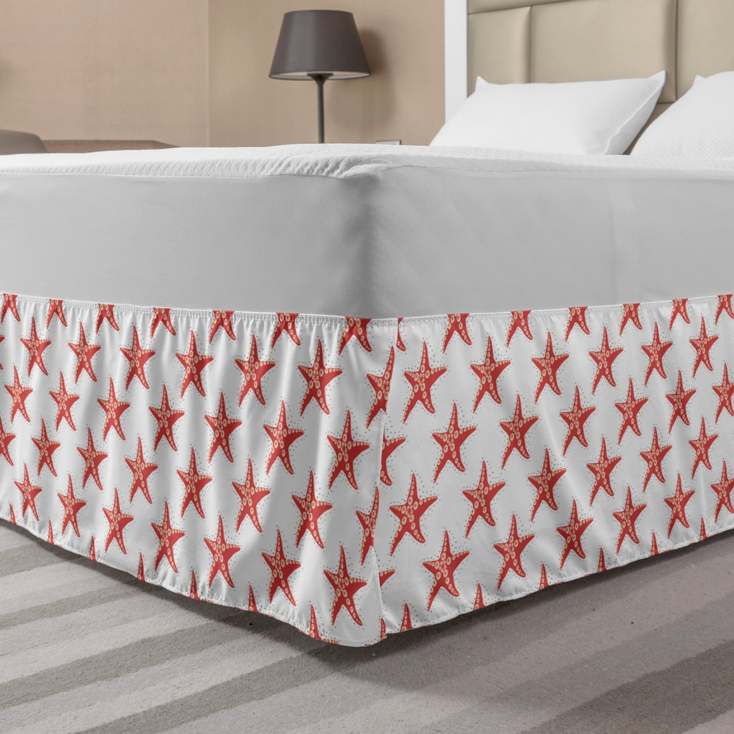 Abstract Art Bed Skirt, Starfish Marine Magic Ocean Creatures Exotic ...