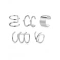 5pcs/Set Stainless Steel Silvertone Ear Cuff Fake Helix Cartilage Clip ...