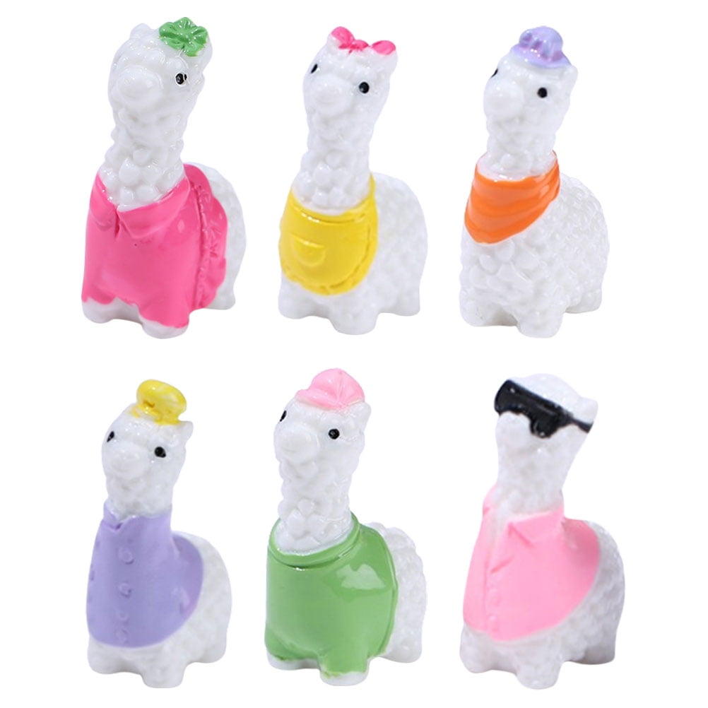 Click here for Kakowely 6pcs Miniature Alpaca Statues Resin Alpac... prices