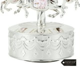 Matashi Silver Plated Musical Carousel with Crystal Studded Horses ...