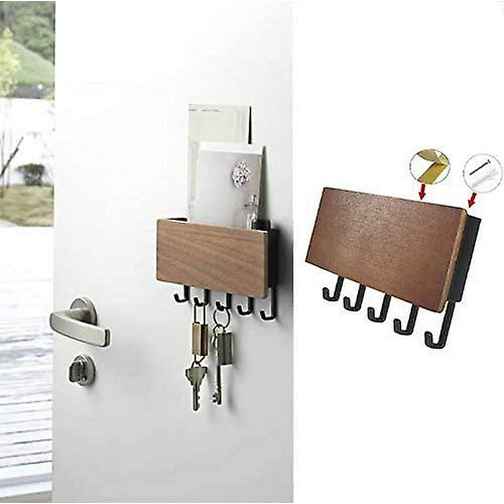 Click here for Geecy Wall Key Holder  5 Wall Hooks For Heilwiy Ke... prices
