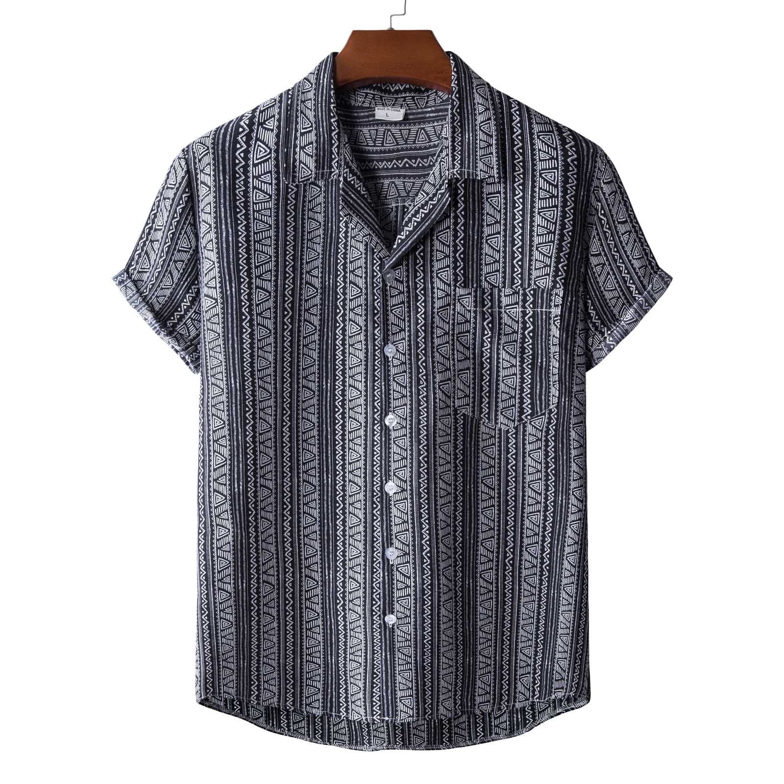 Kakina CMSX Summer Shirts for Men Clearance Men Hawaiian Short Sleeve ...