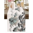 Chinese Mountains Trees Sun Sailboats Table Runner 36 Inches Long ...