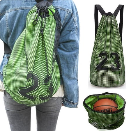 Langgg Mesh Basketball Bags Drawstring Mash Pack Fitness Bucket Bag ...