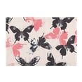 BZSMCE Black Pink Butterfly Pattern 2-Piece Non-Slip Absorbent Bathroom ...