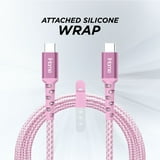 iHome 6' USB-C to USB-C Cable, Nylon with Wrap, Pink - Walmart.com