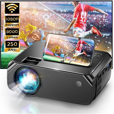 Mini WiFi Projector, Outdoor Portable Movie Projector, 200''/1080P Full ...