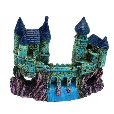 Aquarium Medieval Castle Hand Painted Detailed Fish Tank Decoration ...