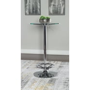 Chintaly Modern Round Glass Top Pub Table - Walmart.com