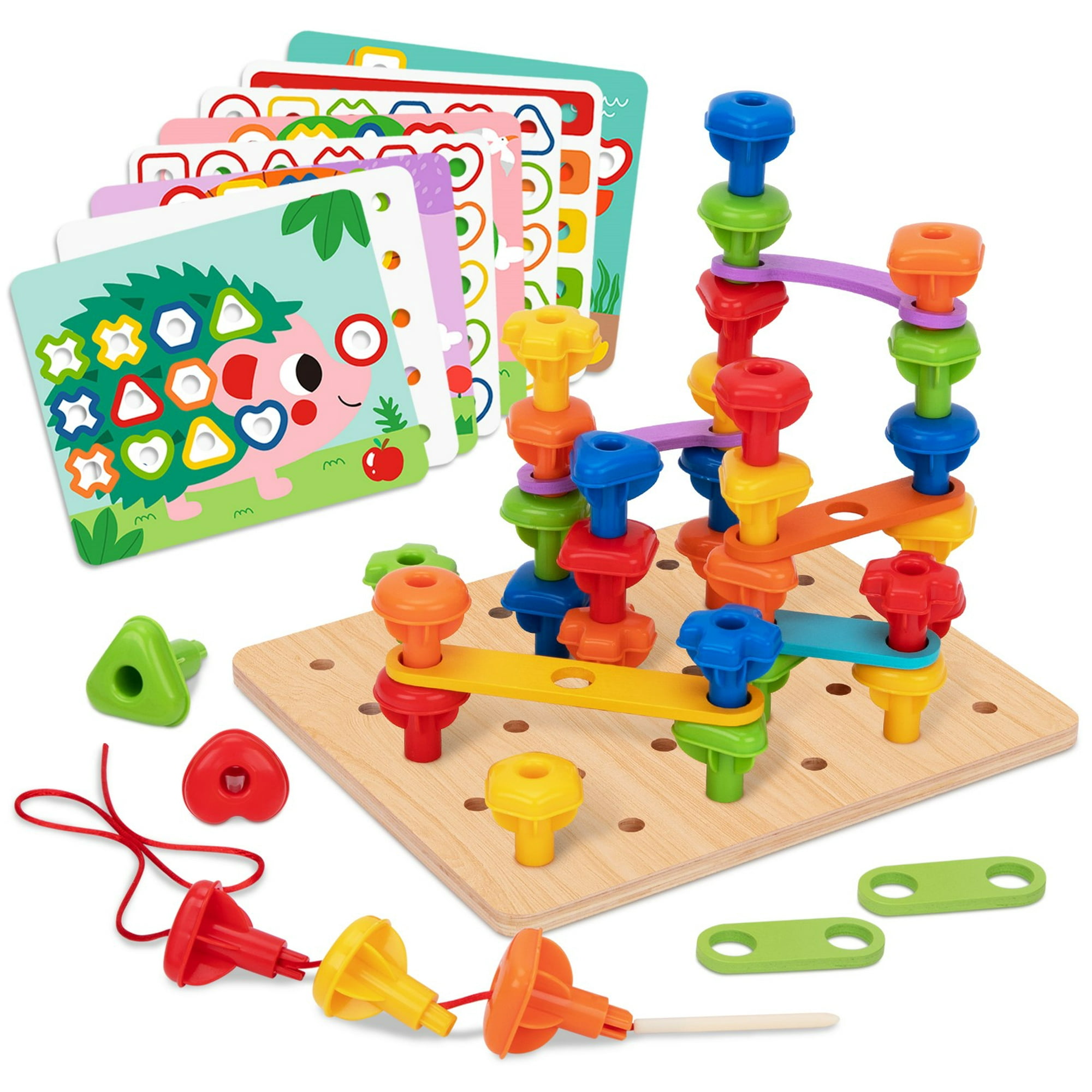 Click here for Tookyland Peg Board Stacking Toy - 53pcs - Colour... prices