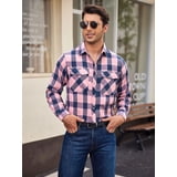 Alimens & Gentle Long Sleeve Button Up Shirt for Men Flannel Shirts ...