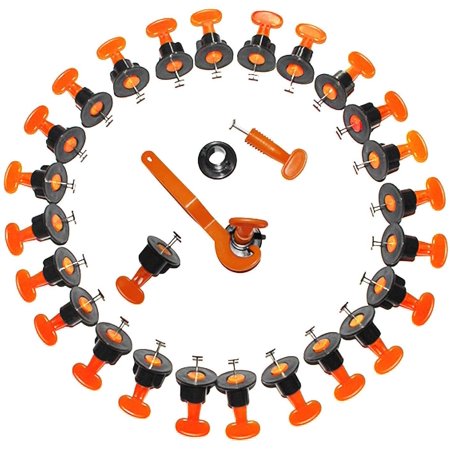 50pcs Tile Leveling System with Wrench Reusable Tile Installation Tool ...