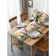 Burlap Table Runner 70 Inches Long, Spring Watercolor Garden Flower Non ...
